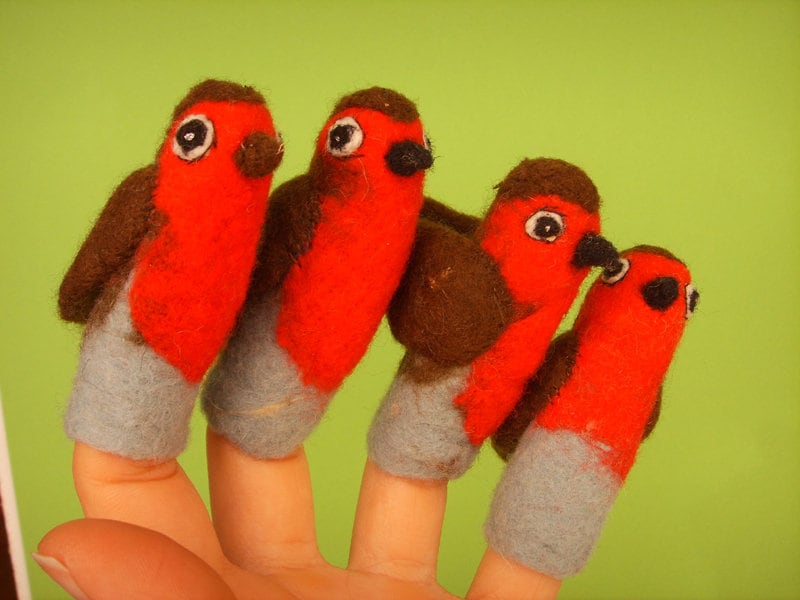Finger Puppet Robin Redbreast - Etsy UK