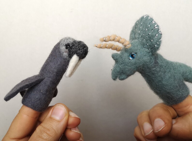 Finger Puppet Grey Walrus | Etsy