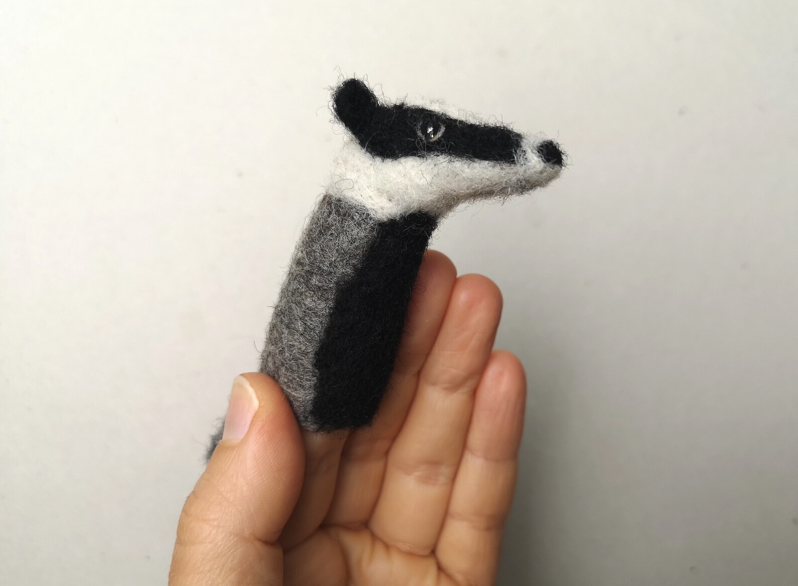 Finger Puppet Badger - Etsy