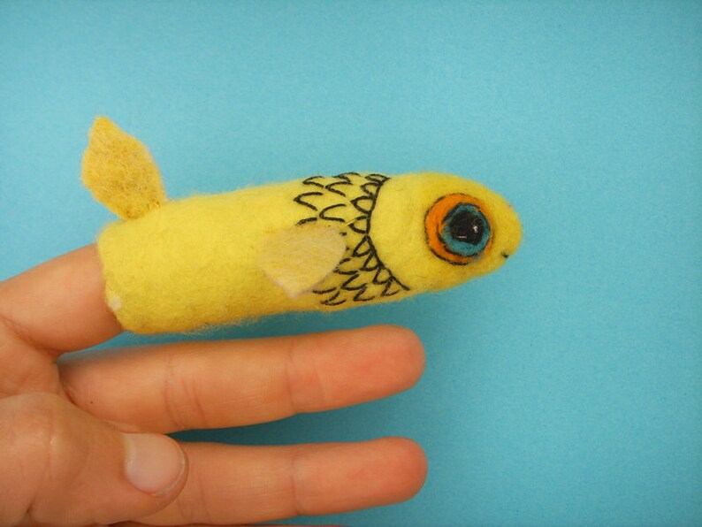 Finger Puppet Yellow Fish - Etsy