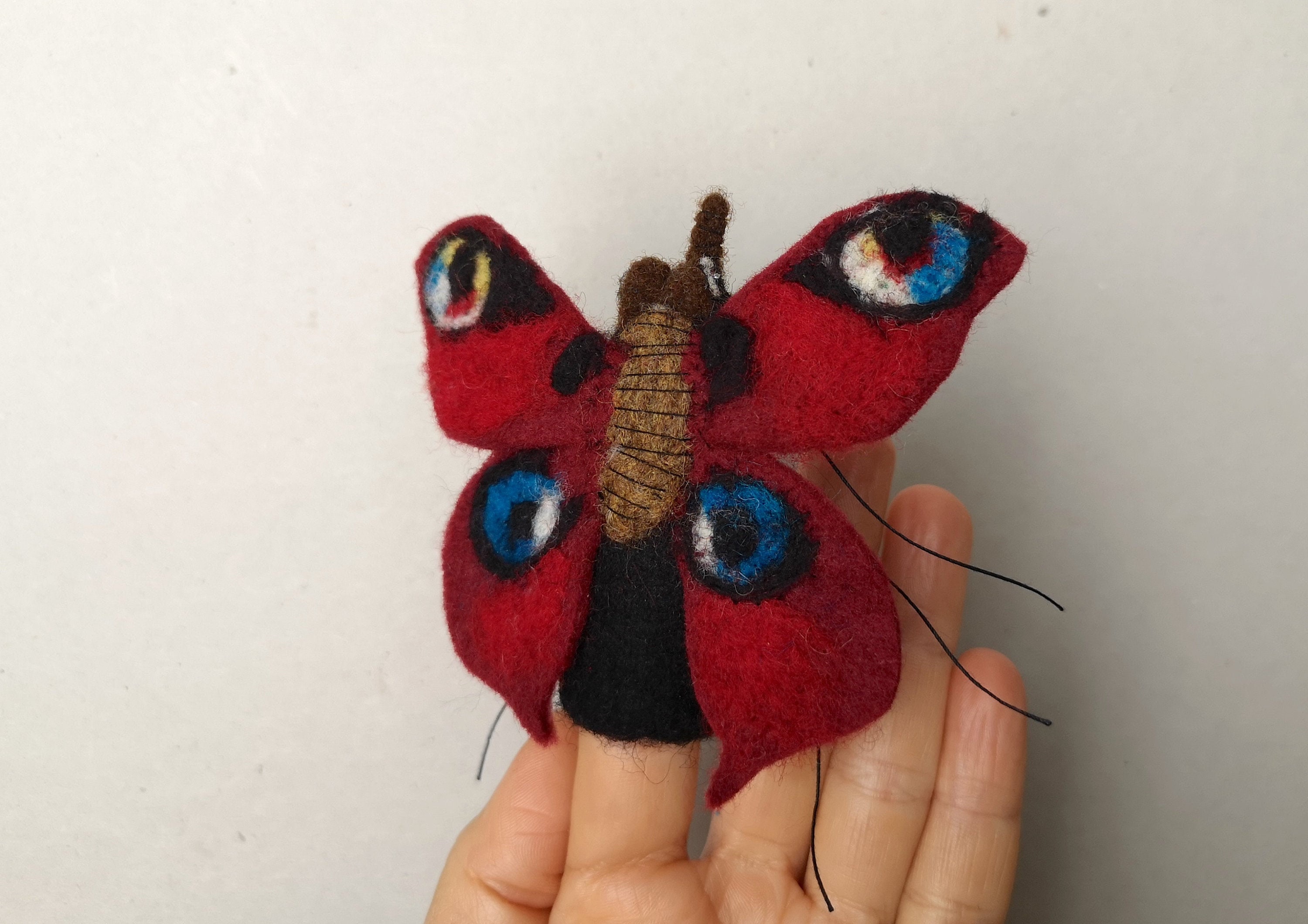 Finger Puppet Peacock Butterfly - Etsy