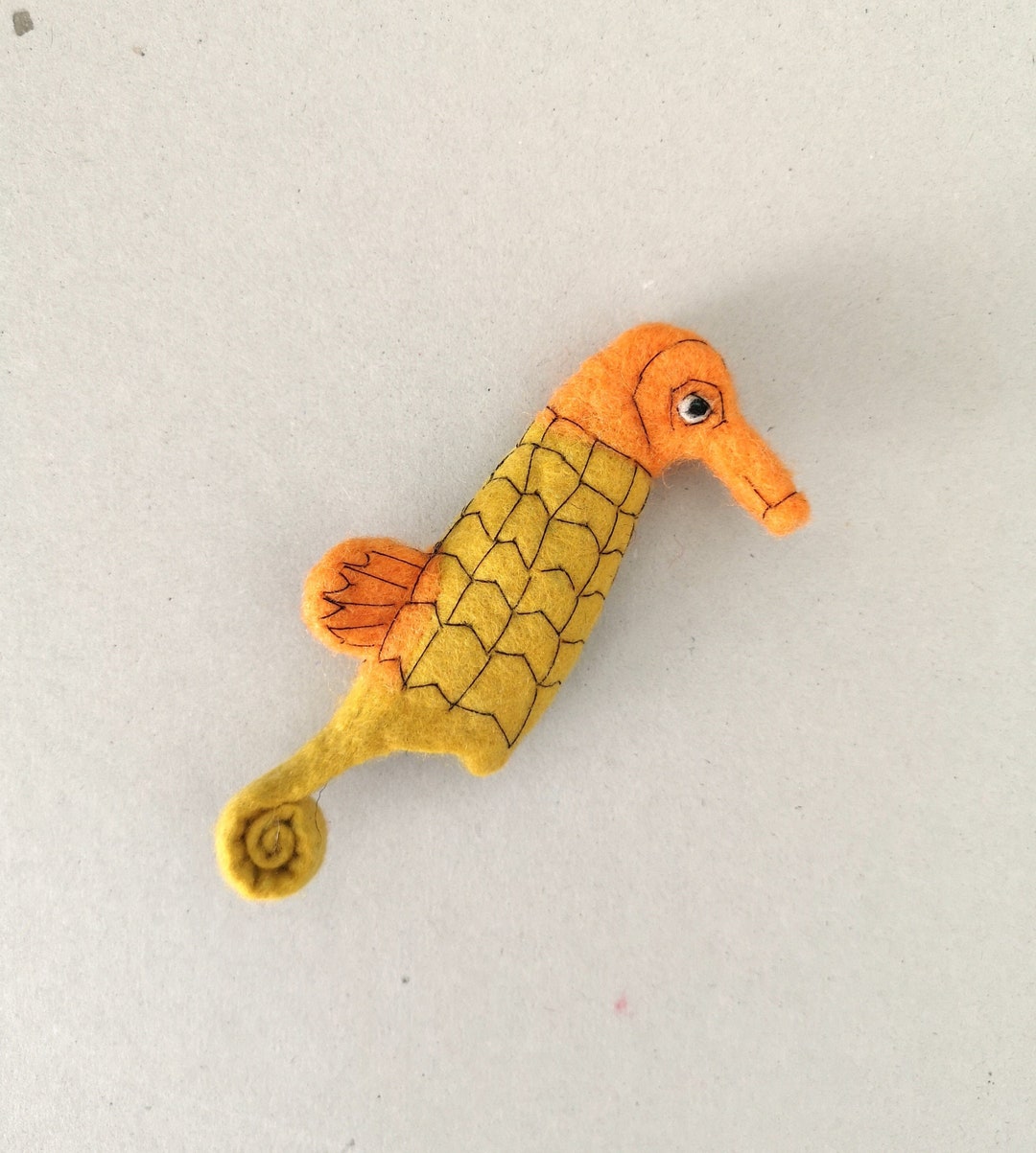 Finger Puppet Yellow Seahorse - Etsy