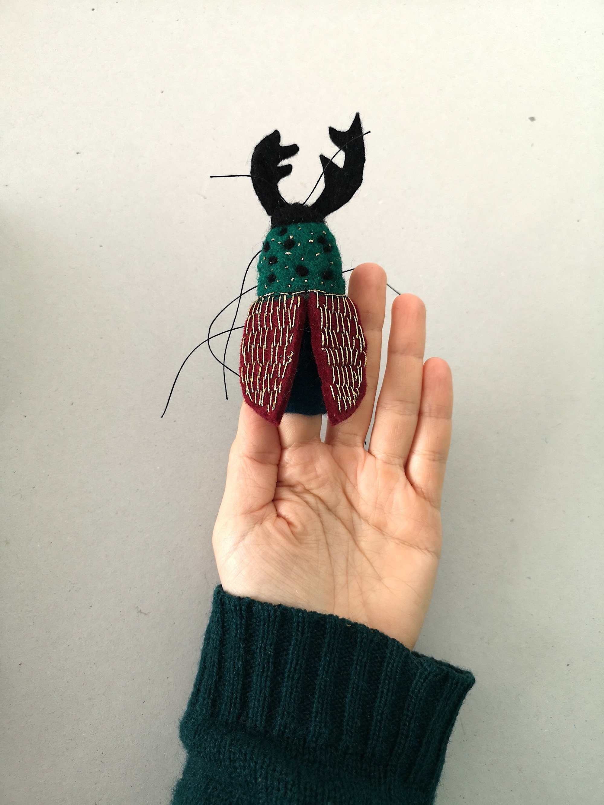 Finger Puppet Stag Beetle - Etsy