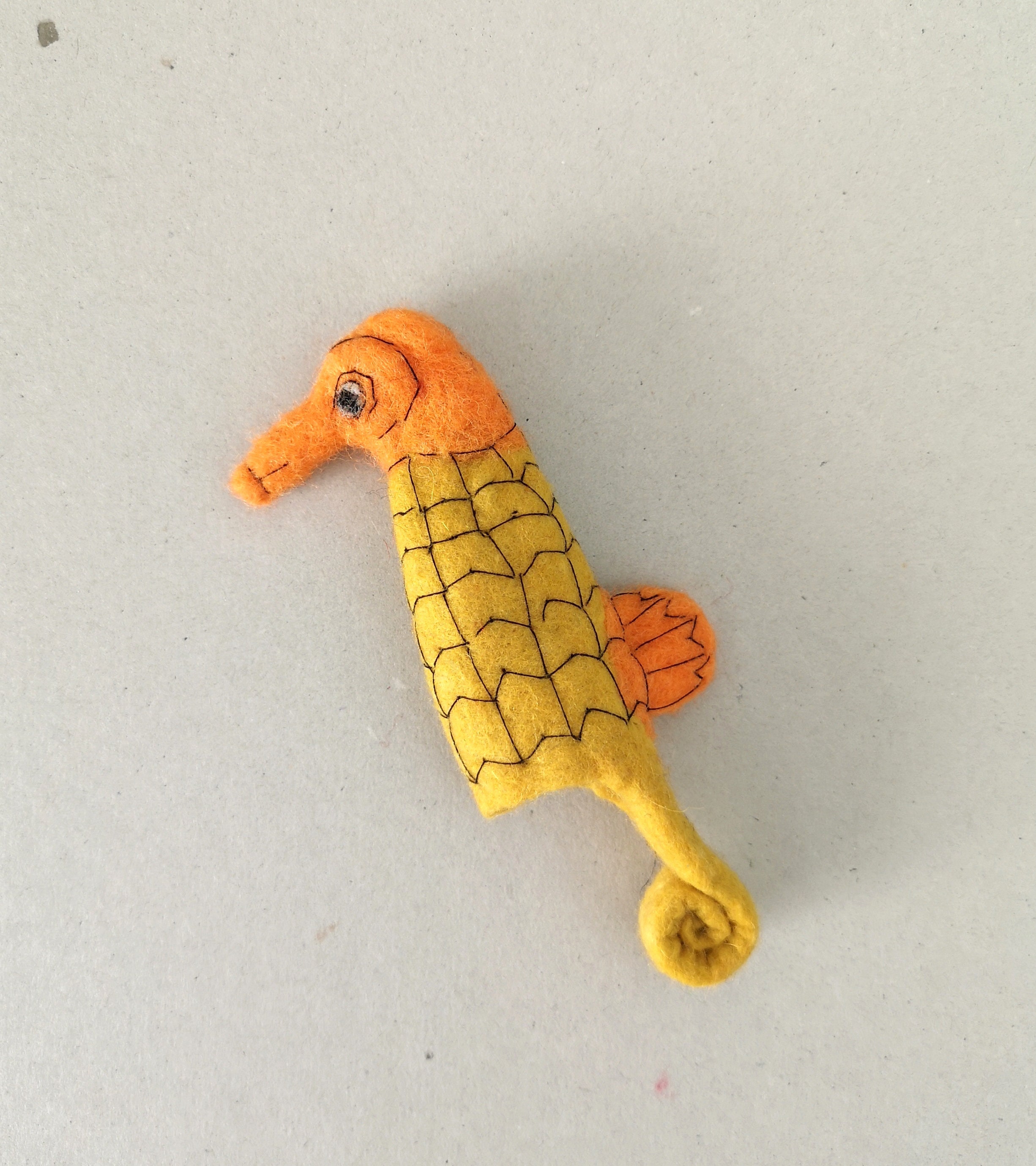 Finger Puppet Yellow Seahorse - Etsy