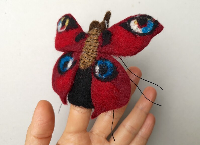 Finger Puppet Peacock Butterfly - Etsy