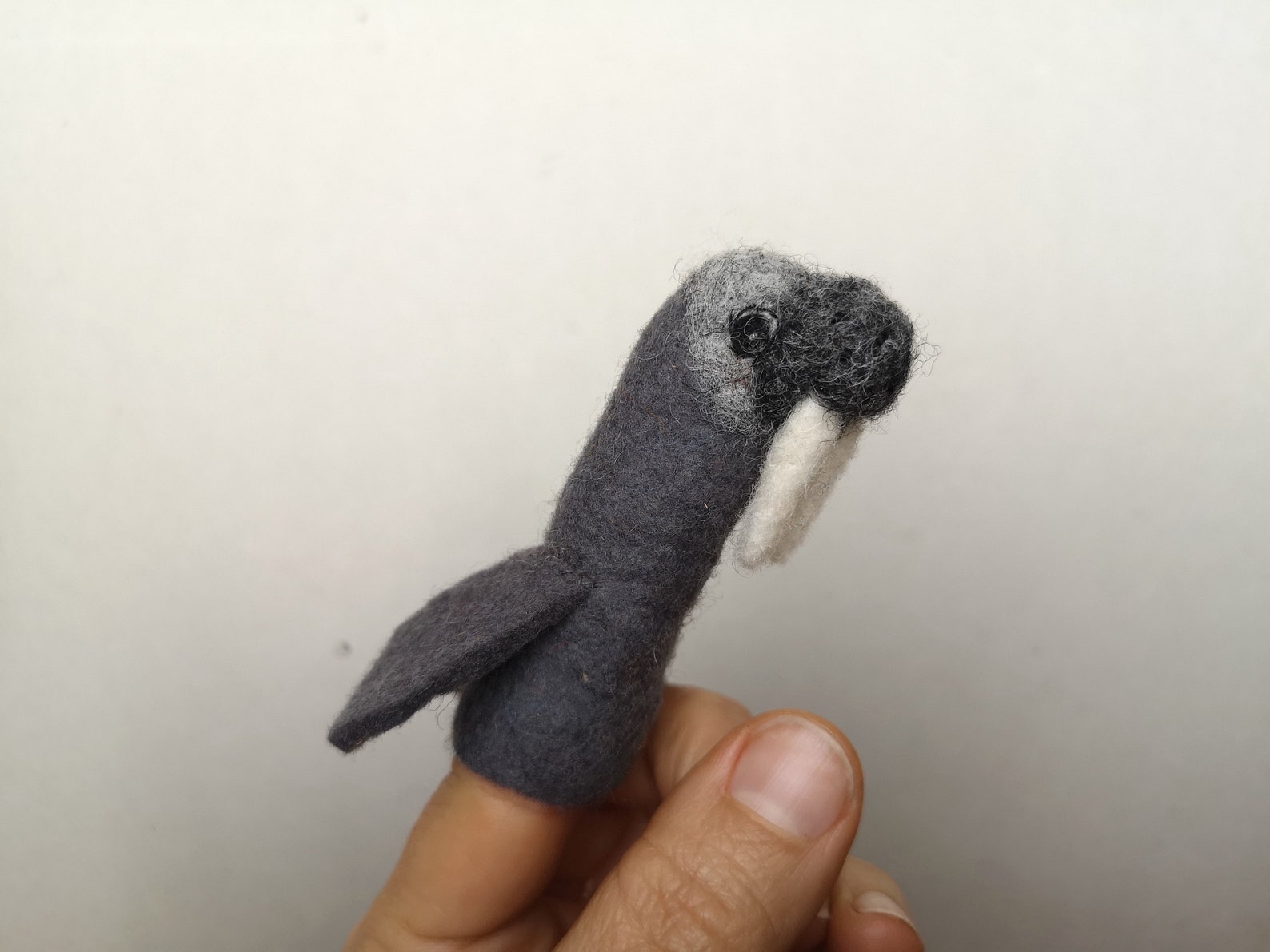 Finger Puppet Grey Walrus - Etsy