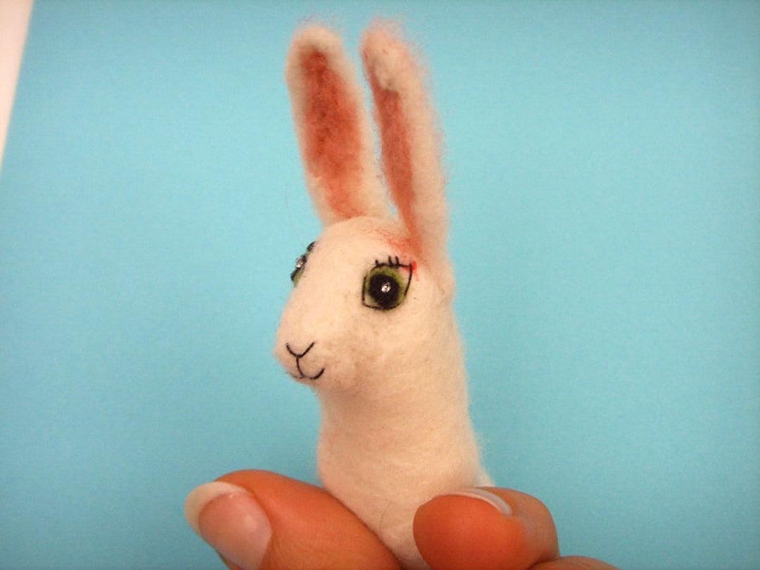 Finger Puppet White Bunny - Etsy