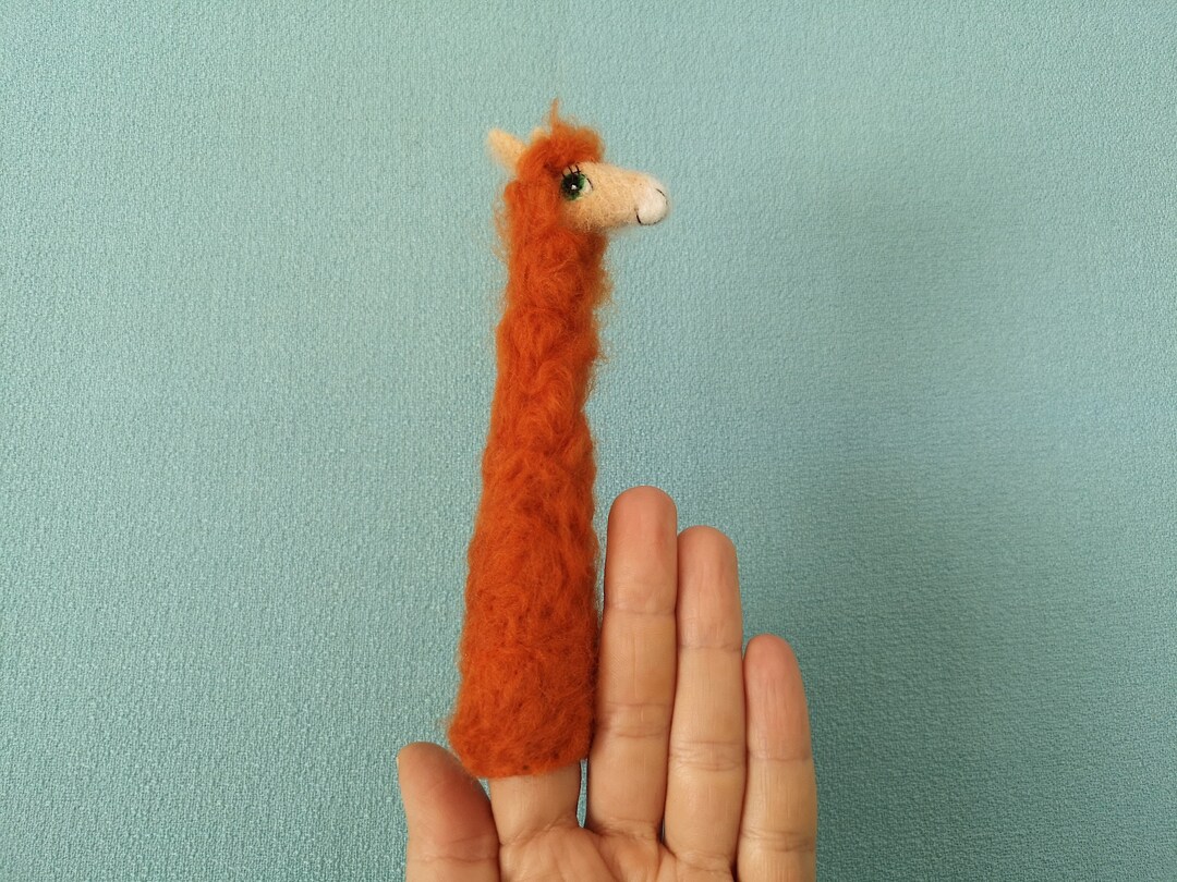 Finger Puppet Llama in Orange - Etsy