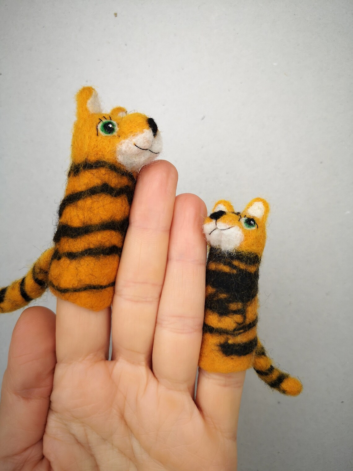 Finger Puppet Big Tiger and Baby Tiger - Etsy