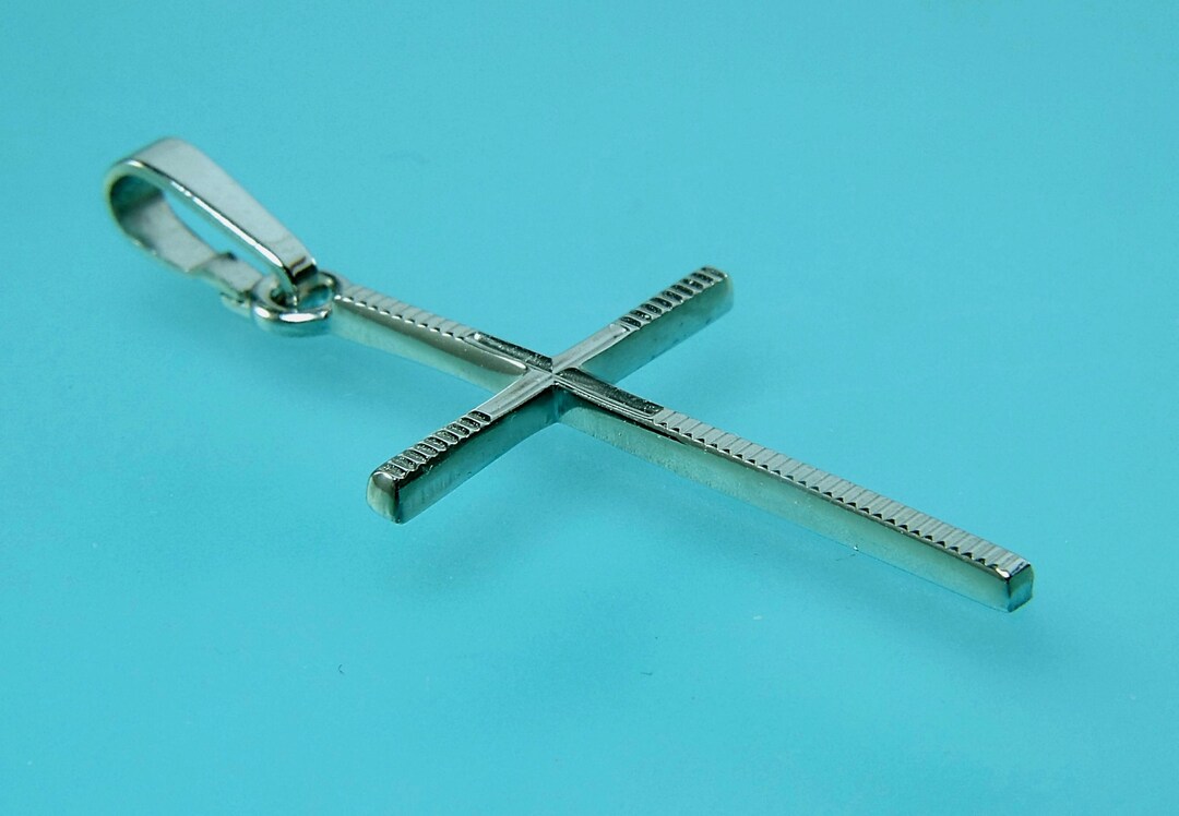 Pendant Cross, Cross Pendant White Gold 333, Chain Pendant Cross - Etsy