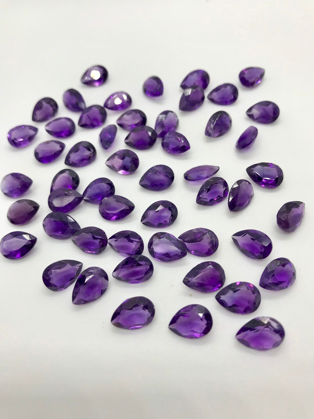 4 Pc Genuine Amethyst 10x7 Faceted Pear Shape - Etsy