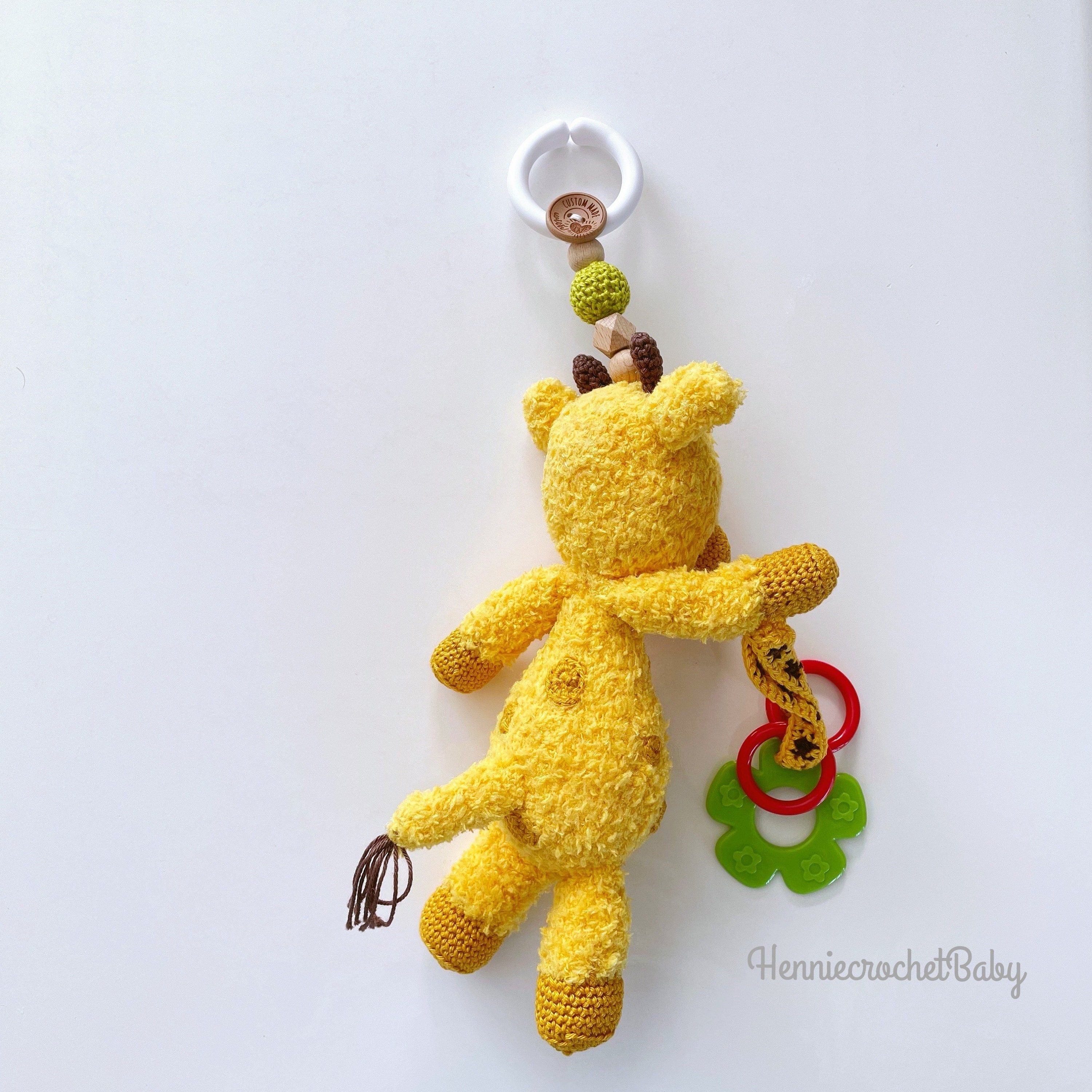 Crocheted Giraffe Baby Stroller Hanger With Rattle Baby - Etsy