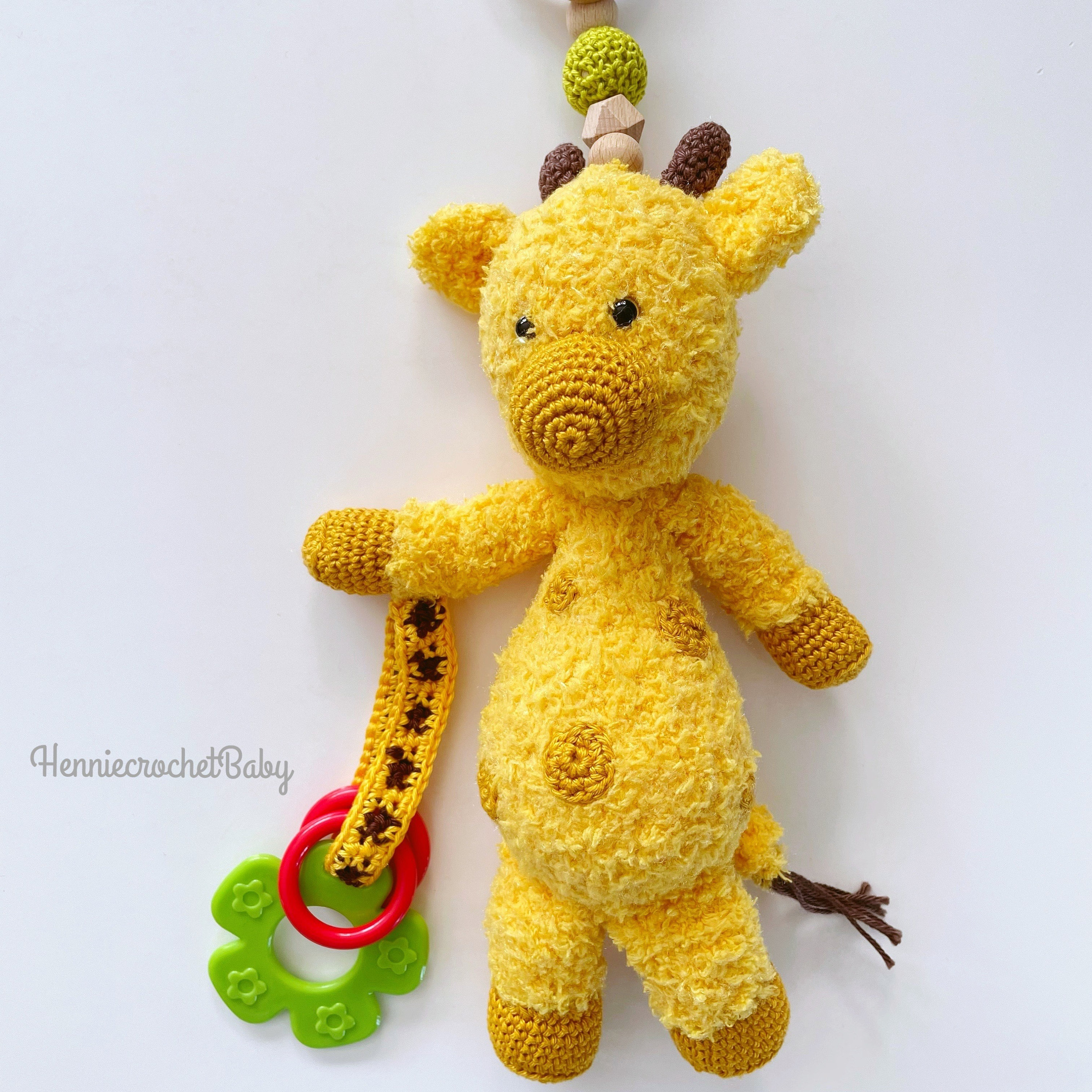 Crocheted Giraffe Baby Stroller Hanger With Rattle Baby - Etsy
