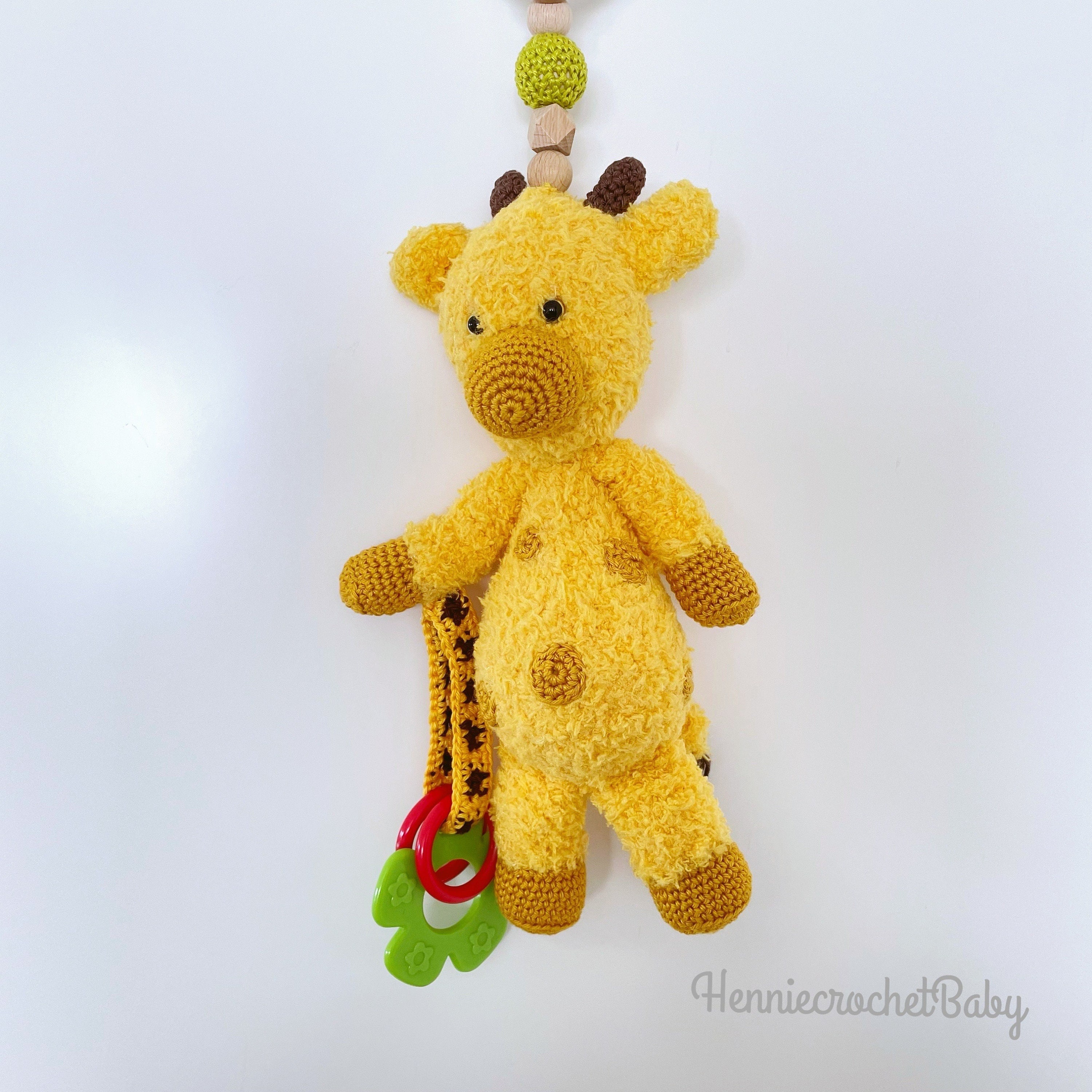 Crocheted Giraffe Baby Stroller Hanger With Rattle Baby - Etsy