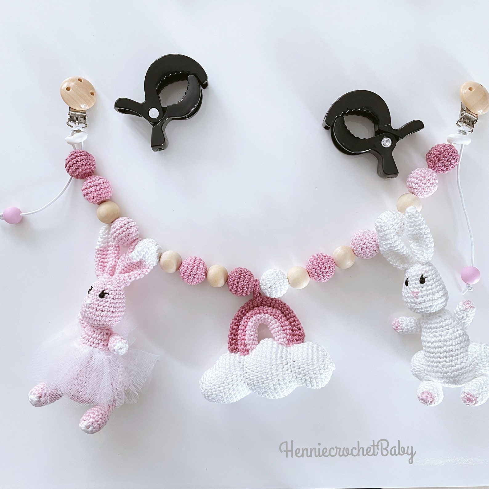 Baby Stroller Tensioner Crochet Baby Stroller Chain Bunnies - Etsy