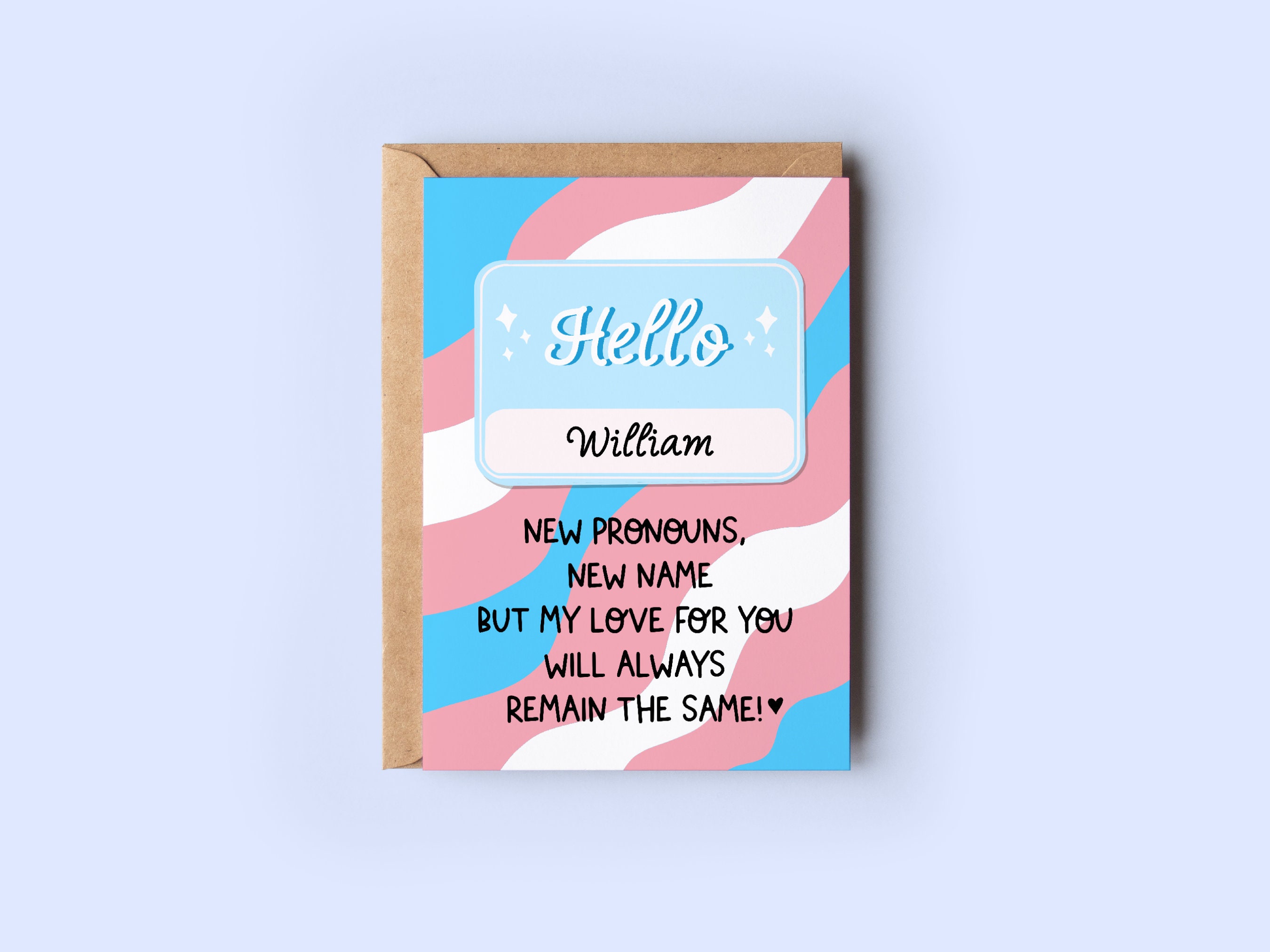 Trans Name Change Card | New Pronouns, New Name Card | LGBTQ Pride ...