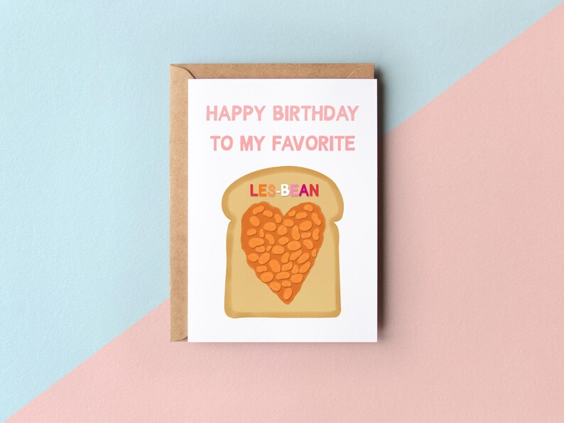 Funny Lesbian Birthday Card, to My Favourite Bean Punny Card, Happy ...