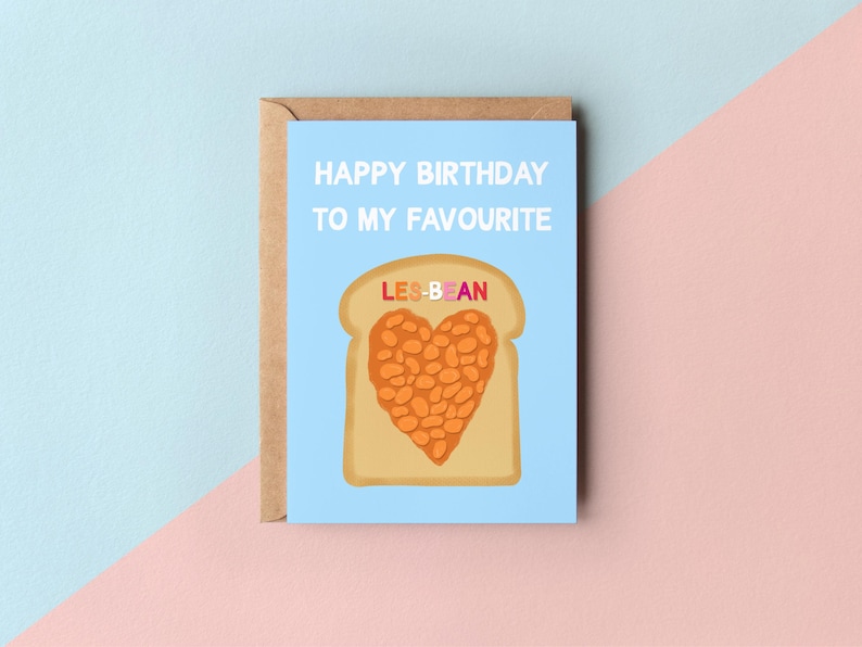 Funny Lesbian Birthday Card, to My Favourite Bean Punny Card, Happy ...