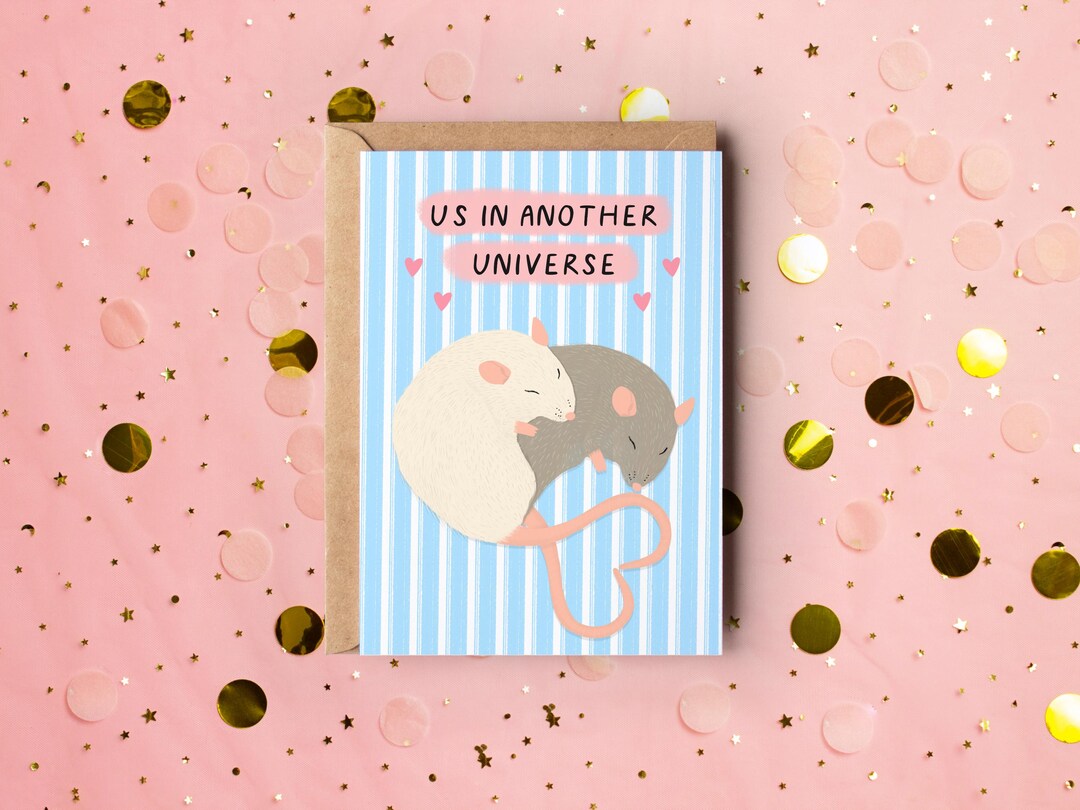 Rat Valentine's Day Card, Us in Another Universe, Personalised Two Rats ...