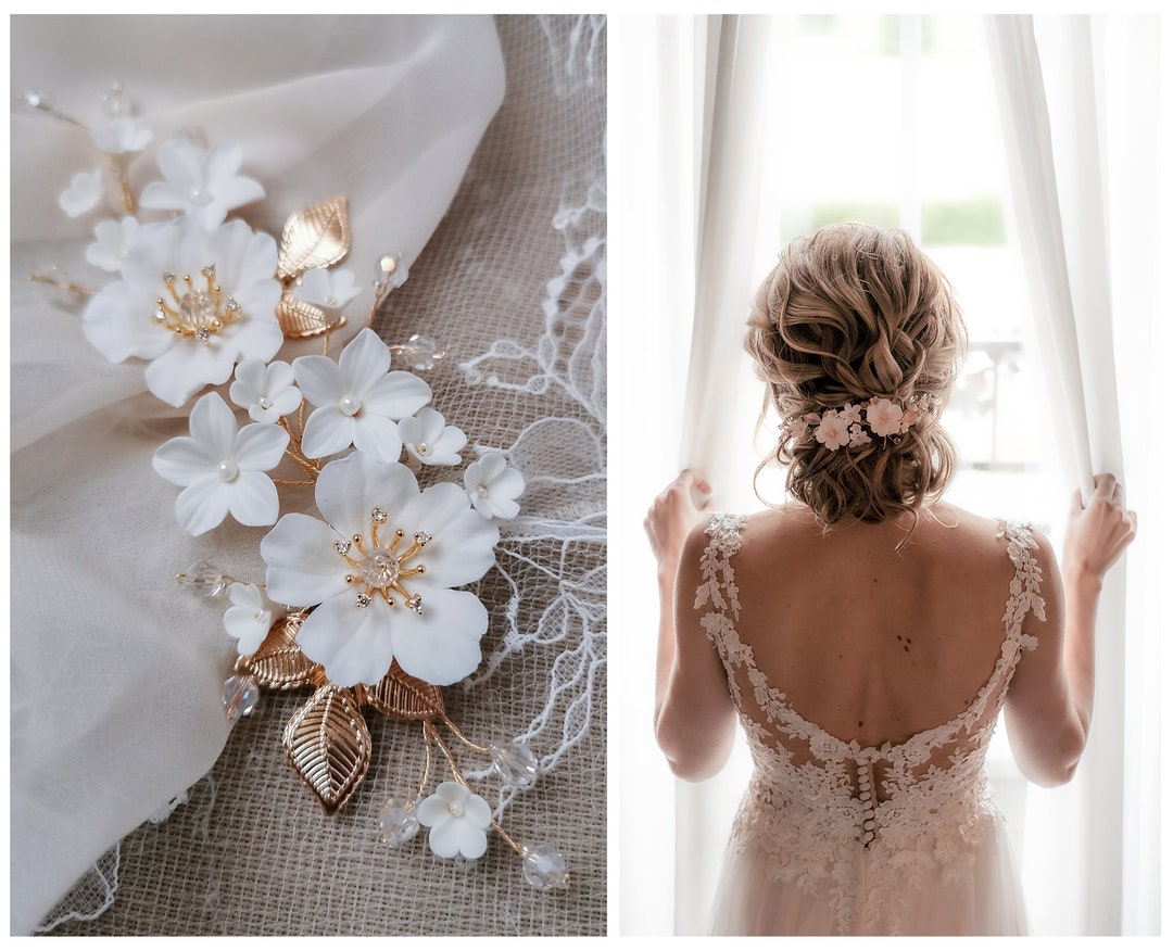 Bridal Hair Accessories With Flowers Wedding Headpieces Flower - Etsy UK