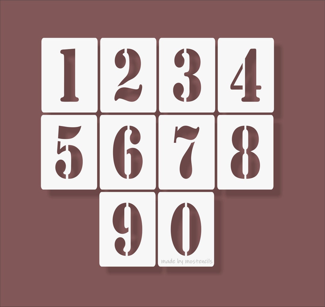 Number Stencils 10pack No01 Single Number Stencils, Reusable Stencils ...