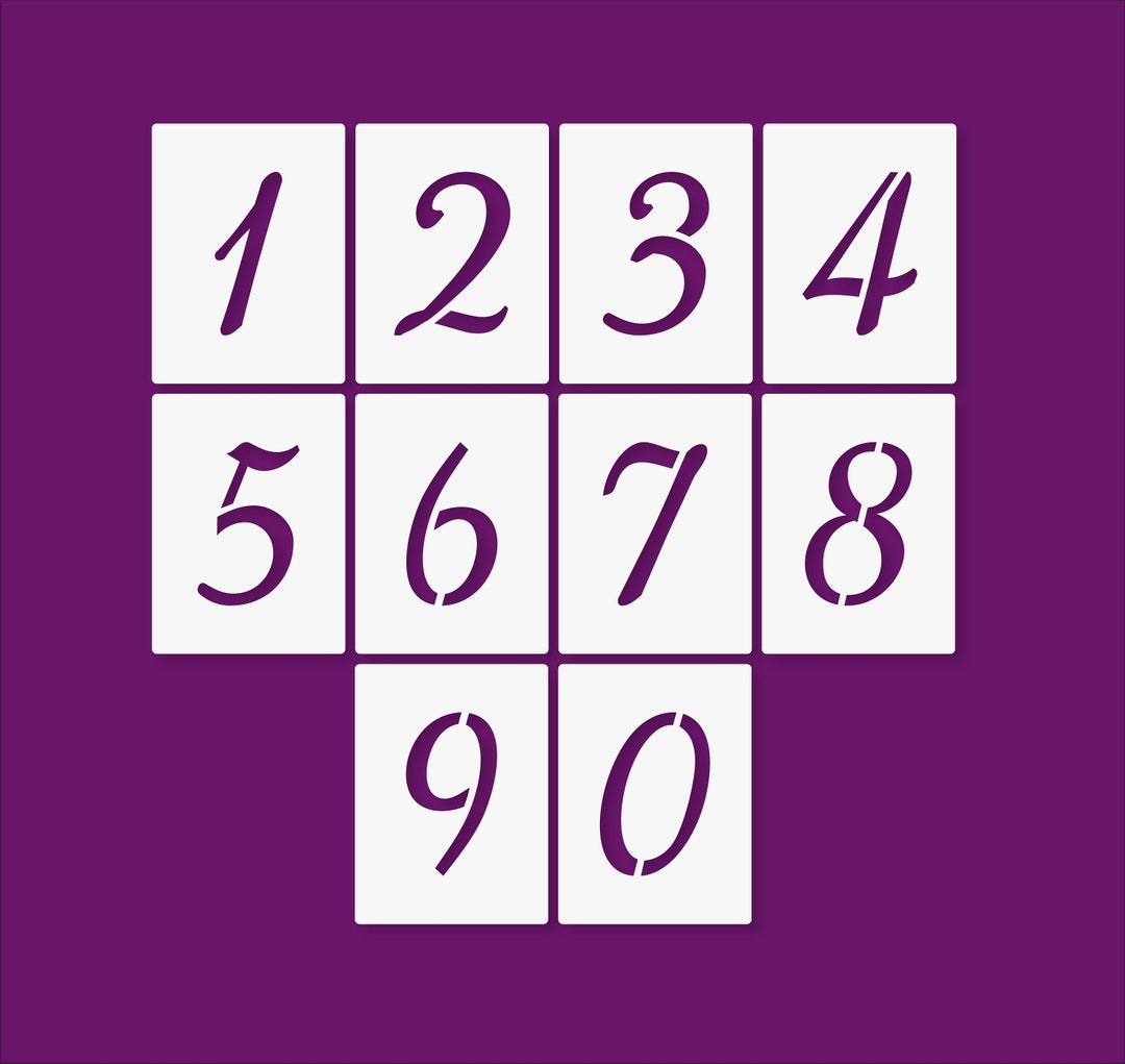 Number Stencils 10pack No.17, Single Number Stencils, Reusable Stencils ...