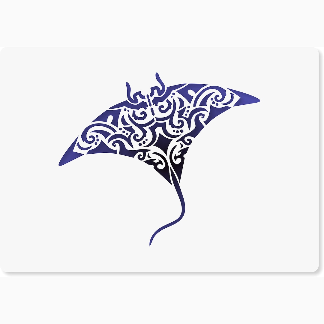 Manta Ray Tribal Stencil A4 Reusable - Etsy