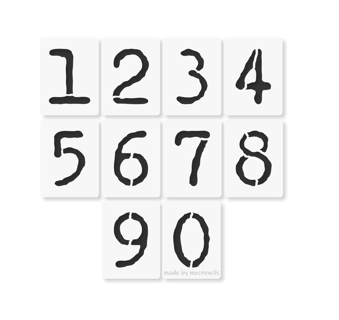 Number Stencil Individual Digits 0 to 9 Ten Mylar Stencils | 350micron ...