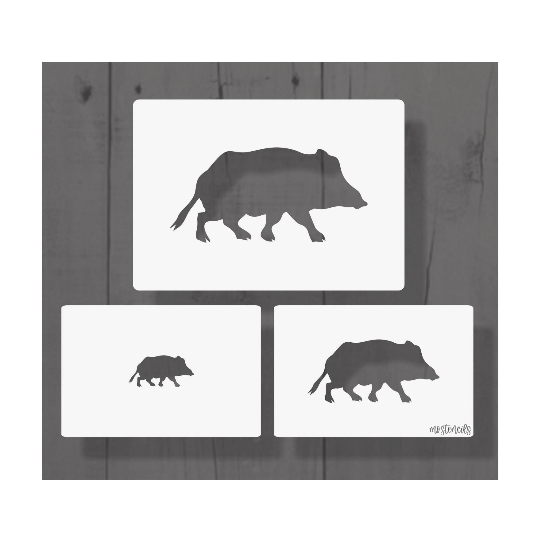 Wild Boar Three Stencils Reusable - Etsy