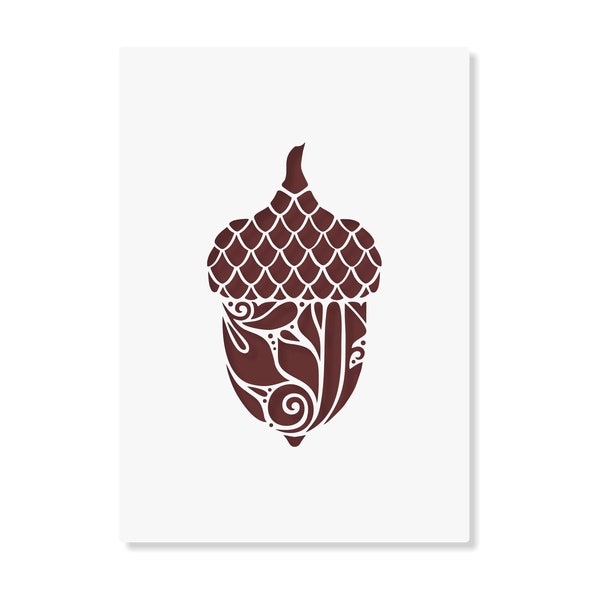 Oak and Acorn Stencil - Etsy