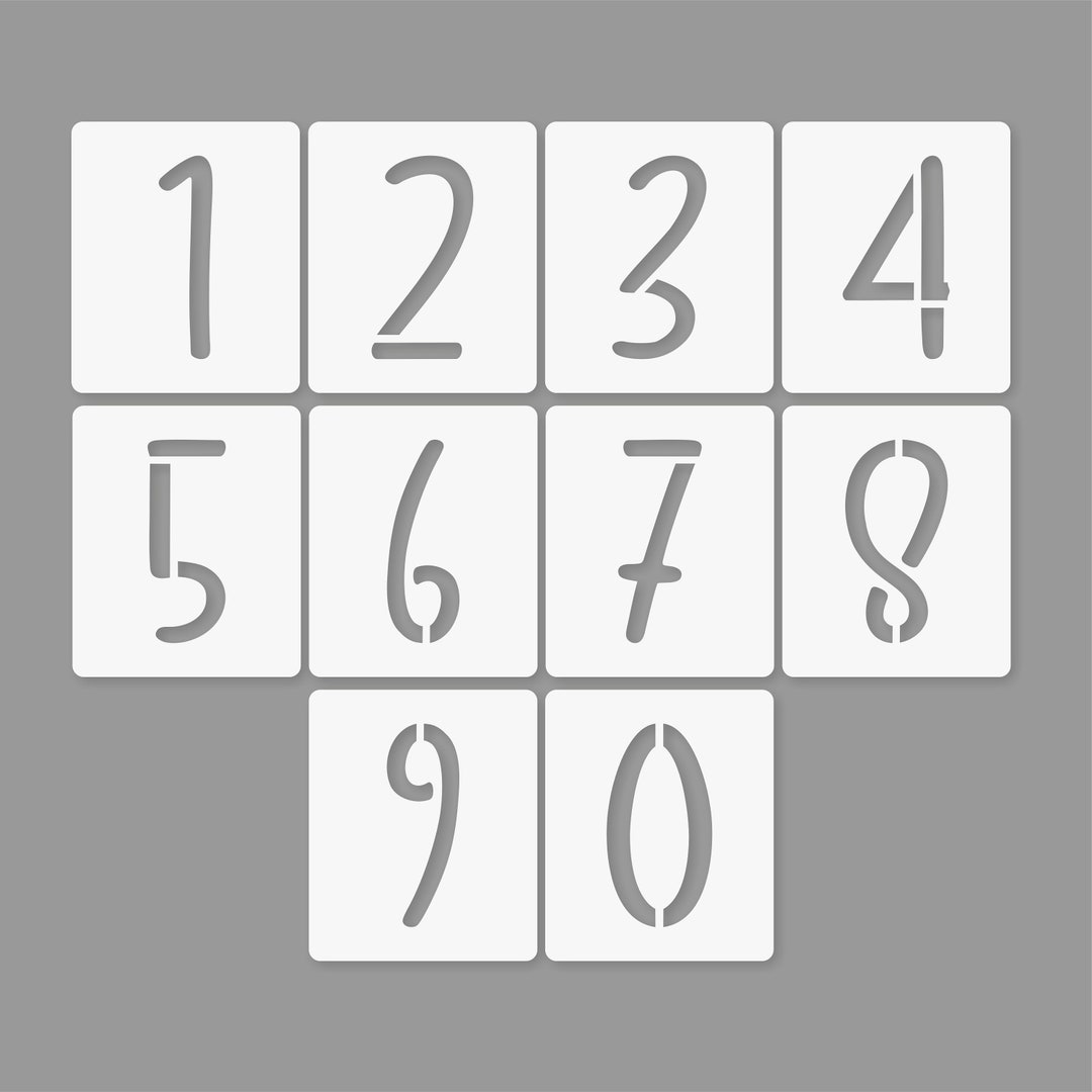 Number Stencil Zero to Nine Ten Stencils Reusable 350micron No165 - Etsy