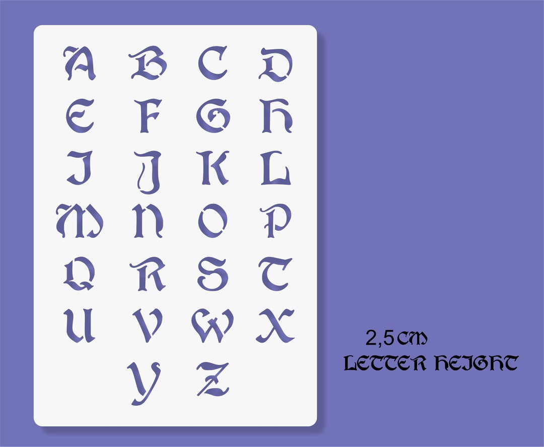 Gothic Font Stencil A4 Letter Height 25 Cm A-Z - Etsy