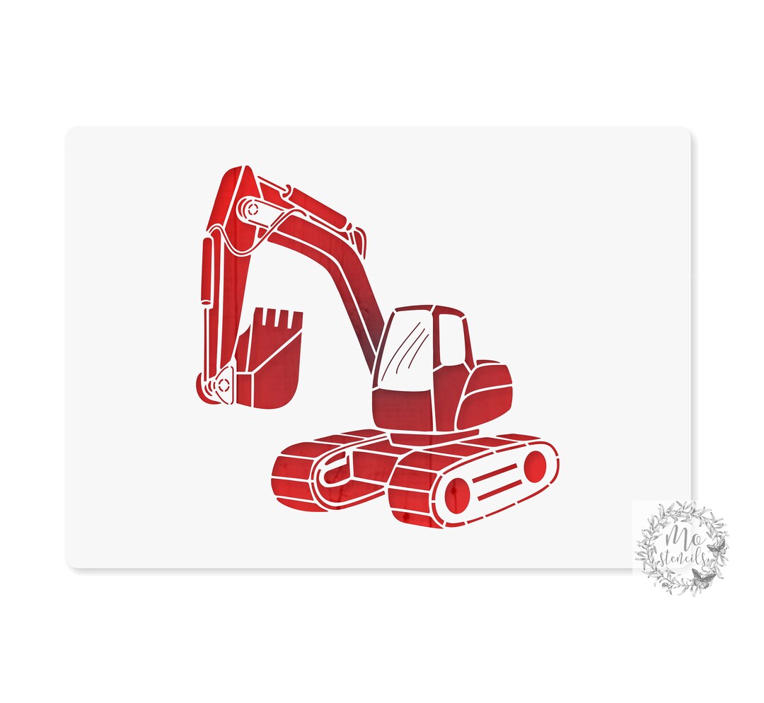 Digger Excavator Stencil Reusable - Etsy