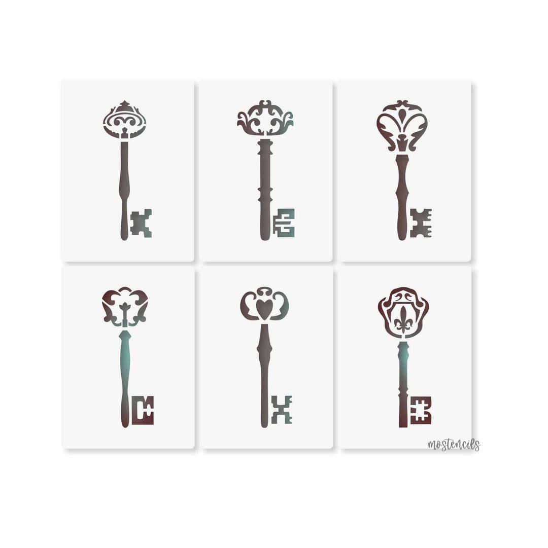 House Key Vintage Look Stencil 6 Pack Reusable - Etsy