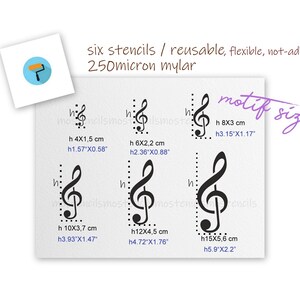 Music Treble Clef Stencil 6pack Reusable - Etsy