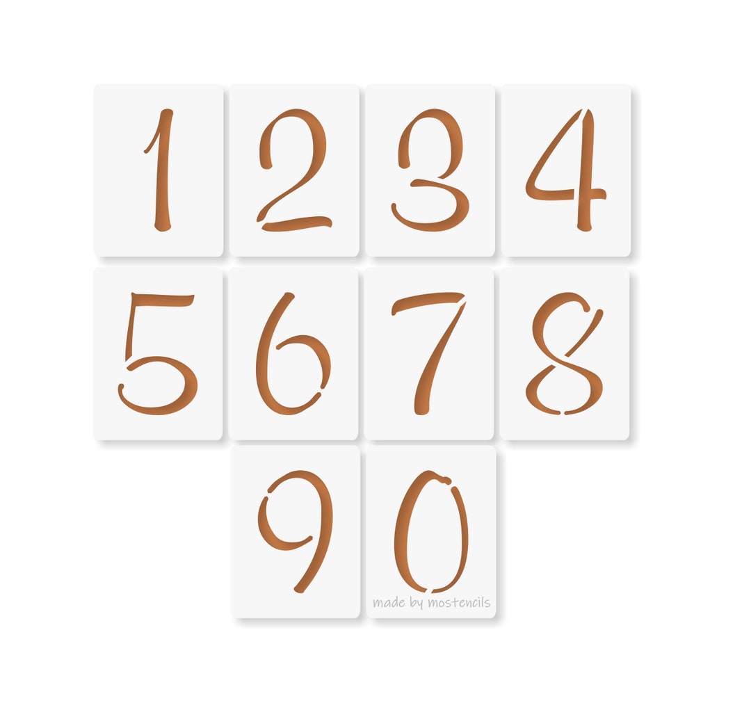 Number Stencil Zero to Nine Ten Stencils Reusable 350micron No16 - Etsy