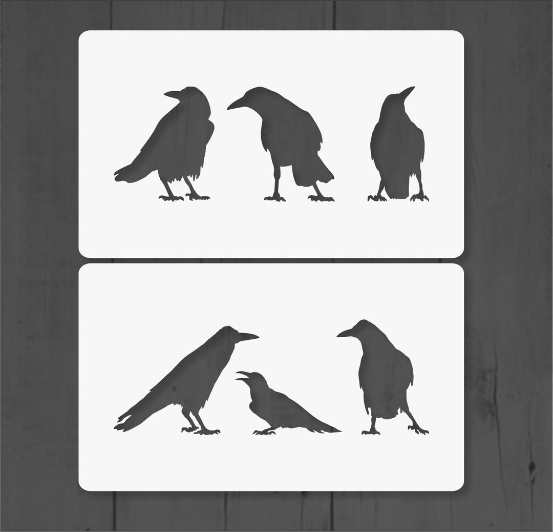 Raven Crow Border Stencil 2pack Reusable - Etsy