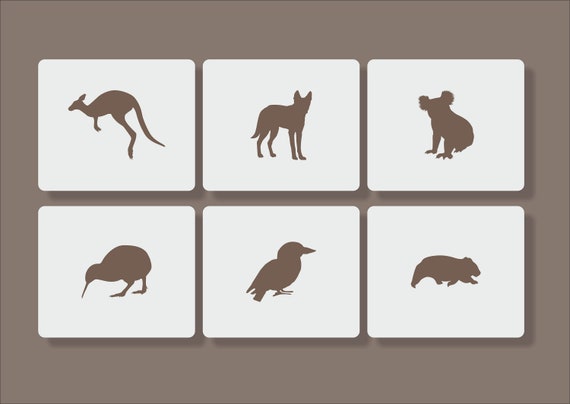 Australian Animals Stencil 6pack | Etsy