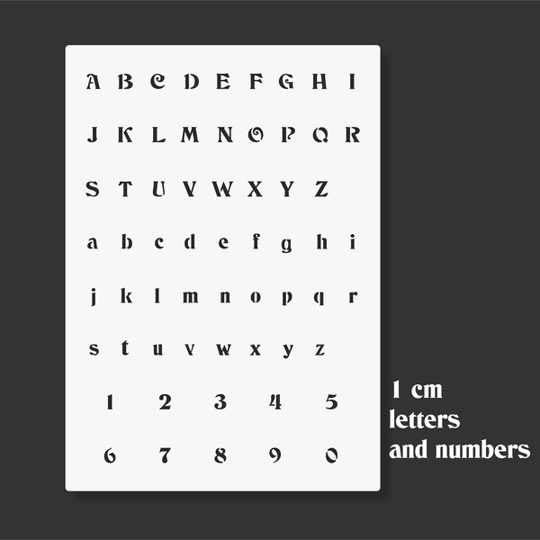Miniature Alphabet Stencil - Etsy