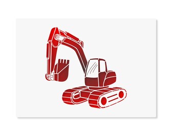 Backhoe Stencil, Reusable Backhoe Stencil, Art Stencil, DIY Craft ...