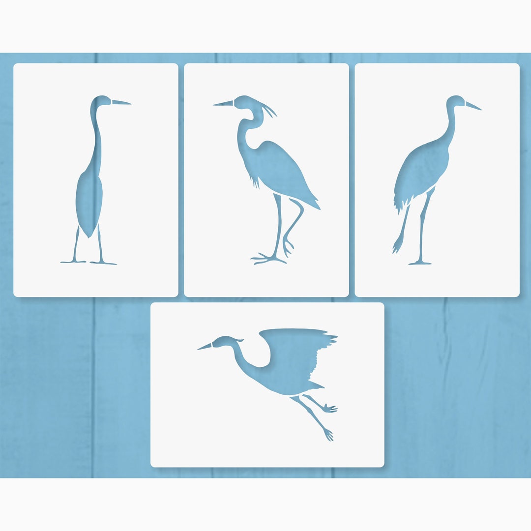 Heron Bird Stencils 4pack - Etsy
