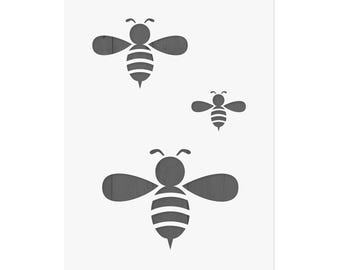 Bee Stencil A4 A3 Size 190 Micron Mylar Reusable Flexible Home Decor Craft Bumblebee Cute Bug ...