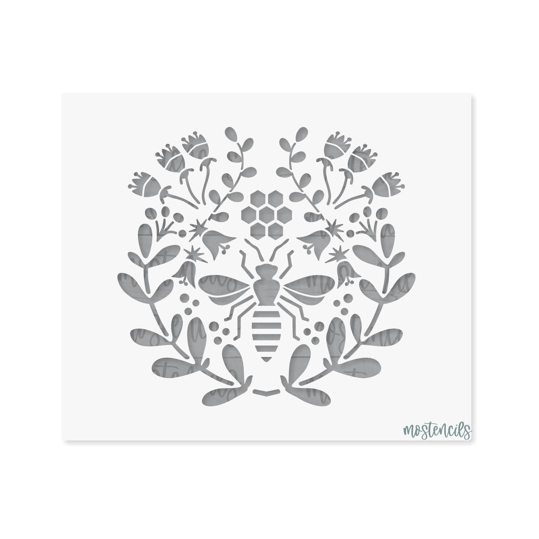 Folk Art Bee Stencil Reusable | Design Size 22.5X24 Cm - Etsy