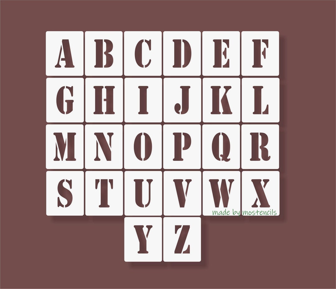 Alphabet 01 Stencil Set A to Z - Etsy