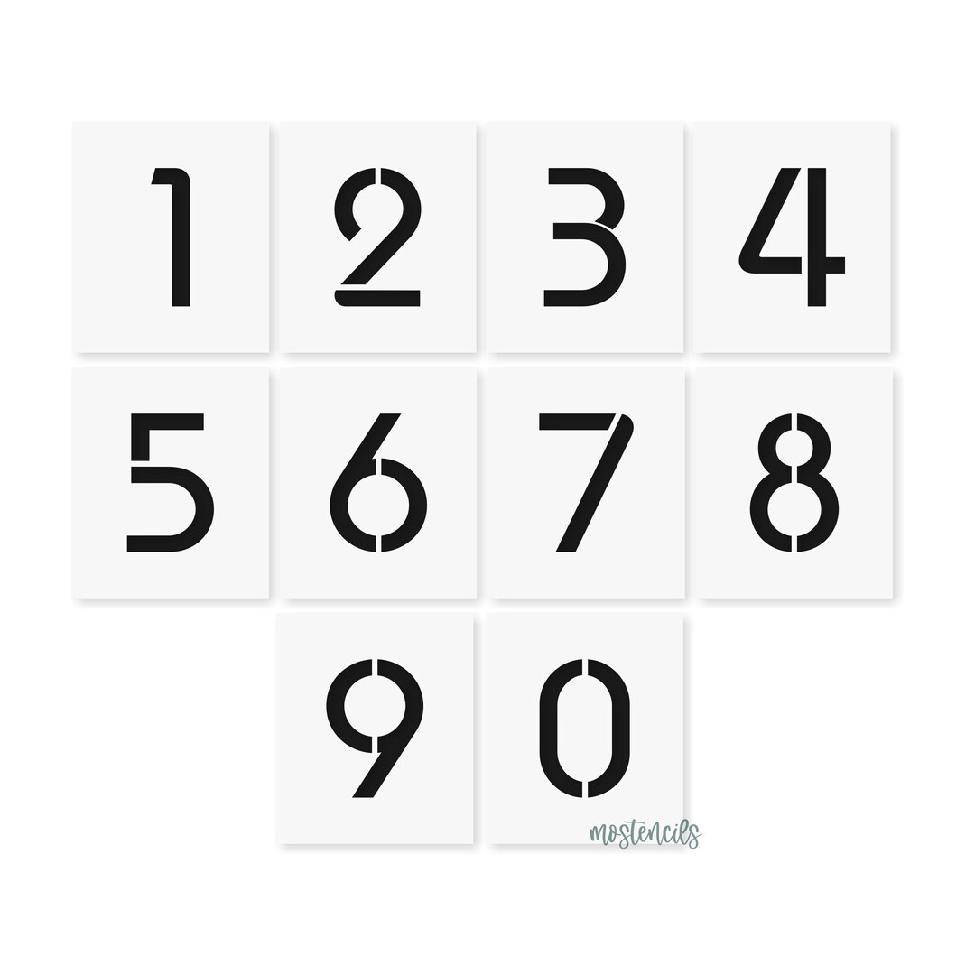 Number Stencil Zero to Nine Ten Stencils Reusable 350micron Font No18 ...