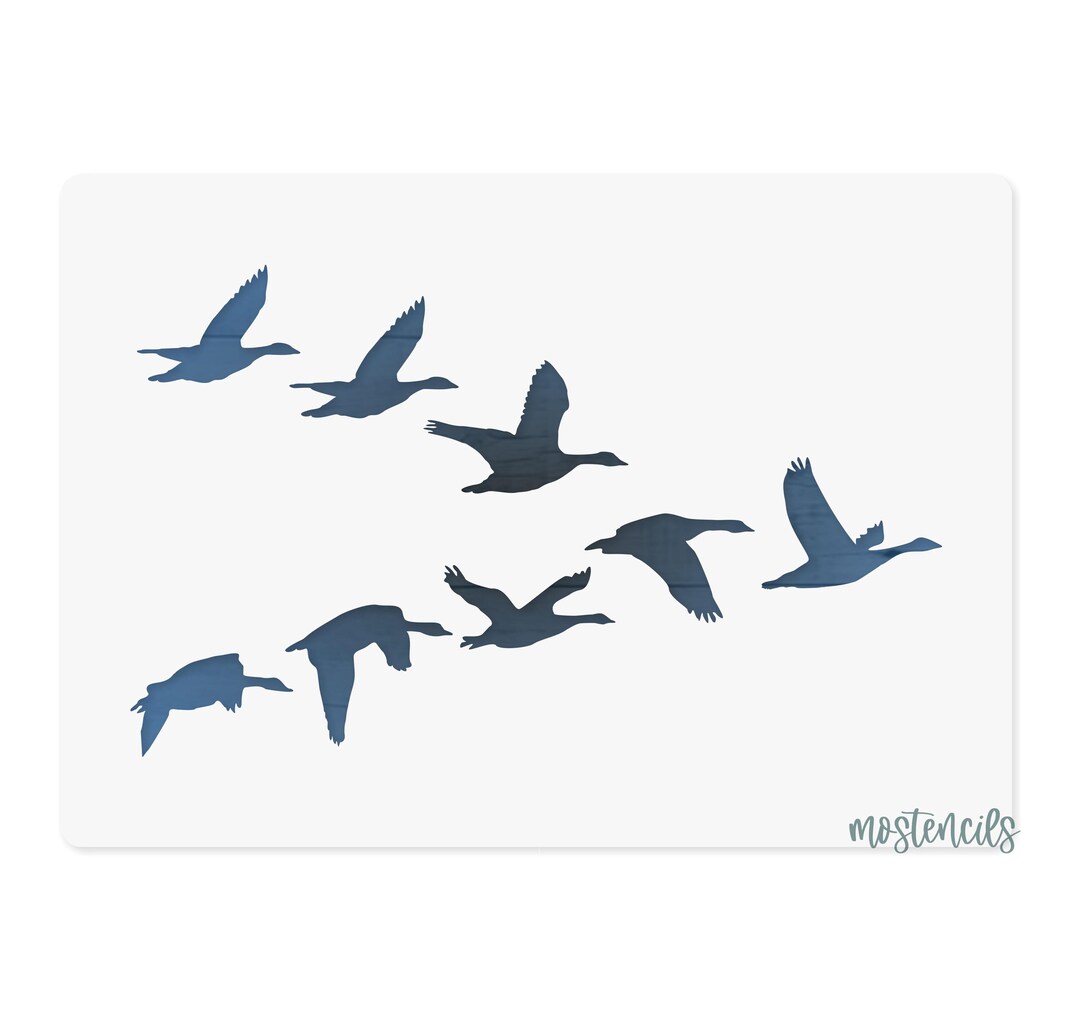 Birds in the Sky Stencil | Design Size 15X25 Cm - Etsy