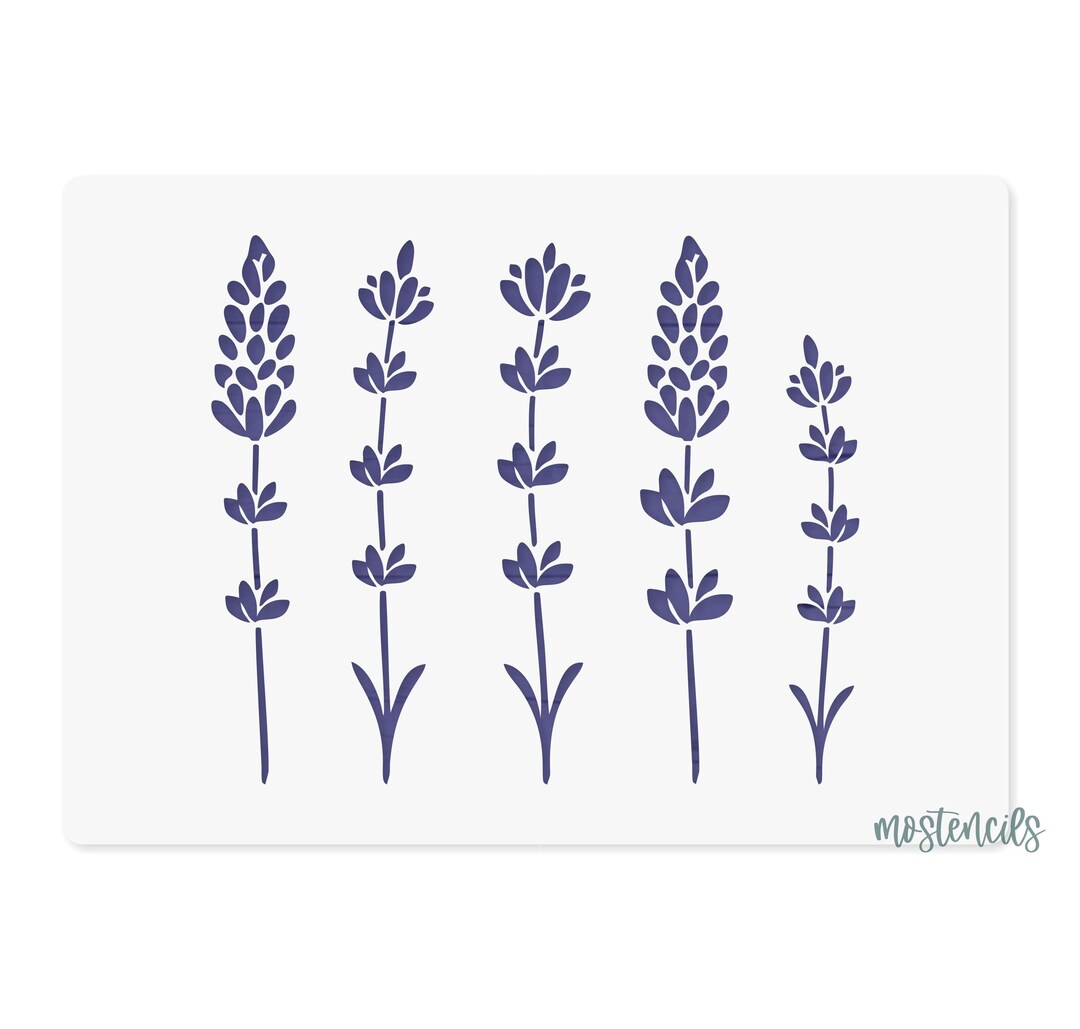 Lavender Stencil Reusable Motif Size 6.29"x7.48" 16x19cm - Etsy