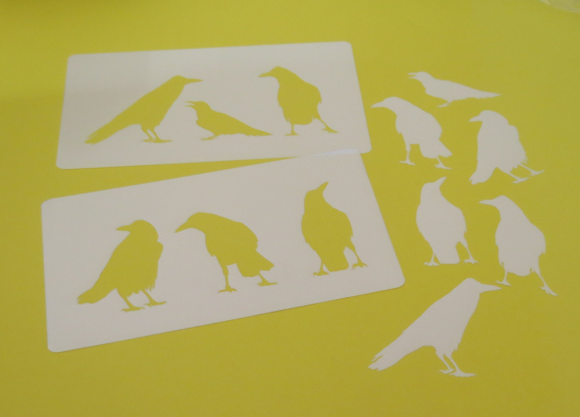 Raven Crow silhouette border for walls and crafts Stencil | Etsy