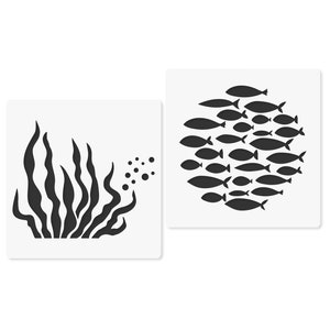Groups of Sea Fish Sea Plant Stencil 2pack Reusable - Etsy
