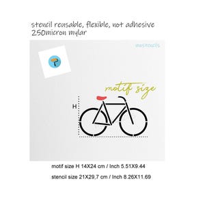 Bicycle Stencil Reusable Motif Size 5.51"x9.44" 14x24cm - Etsy